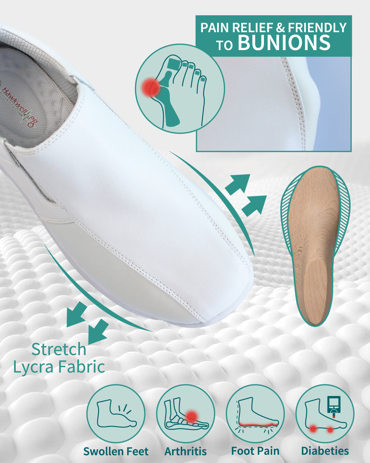 Hawkwell Pro Women's Orthotic Shoes - Havil White